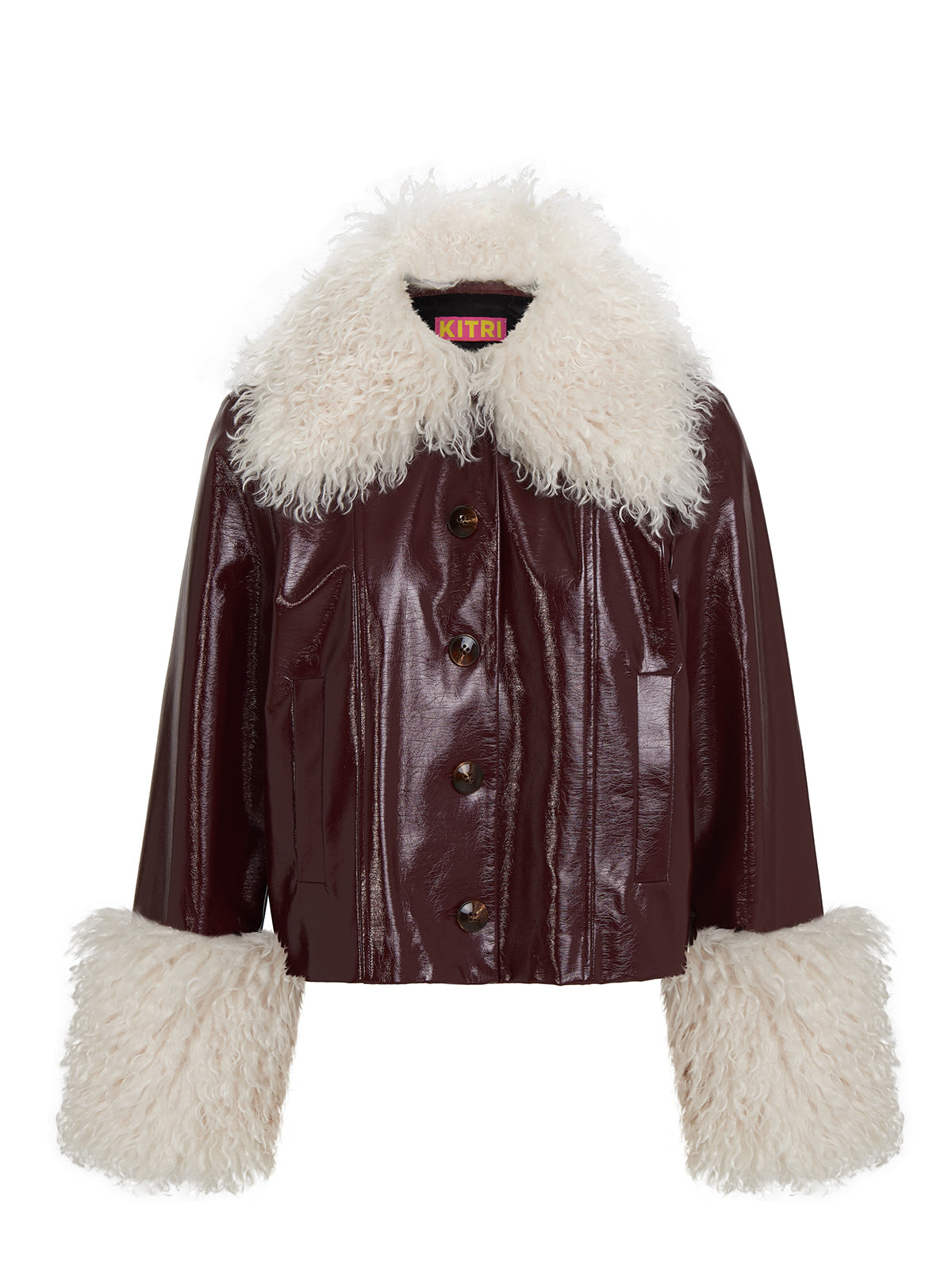 Bonnie Oxblood Burgundy Vinyl Jacket | KITRI Studio