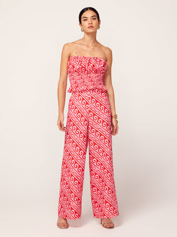 Maeve Pink Wave Print Top | KITRI Studio